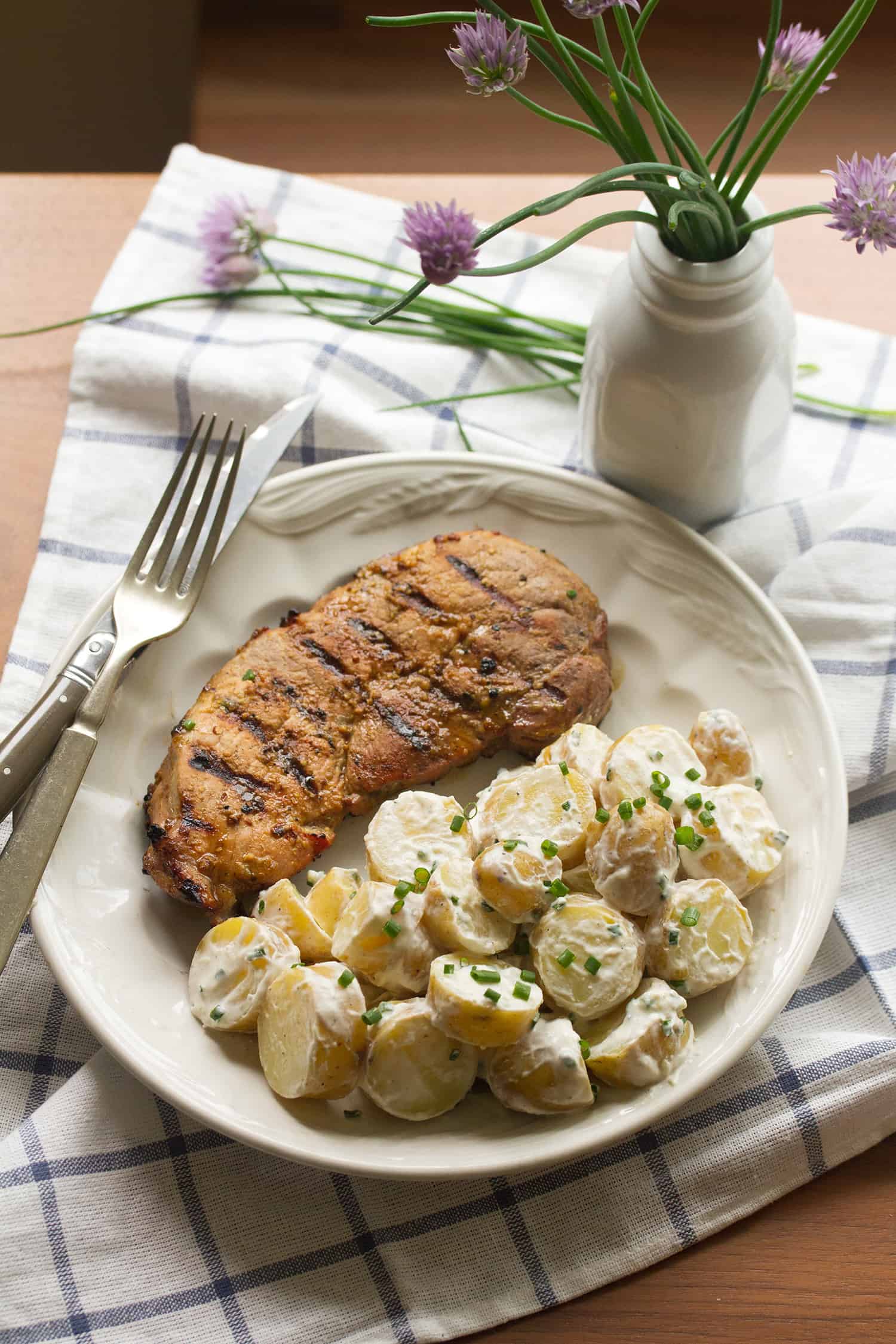 Yogurt and Chive Potato Salad - Crumb: A Food Blog